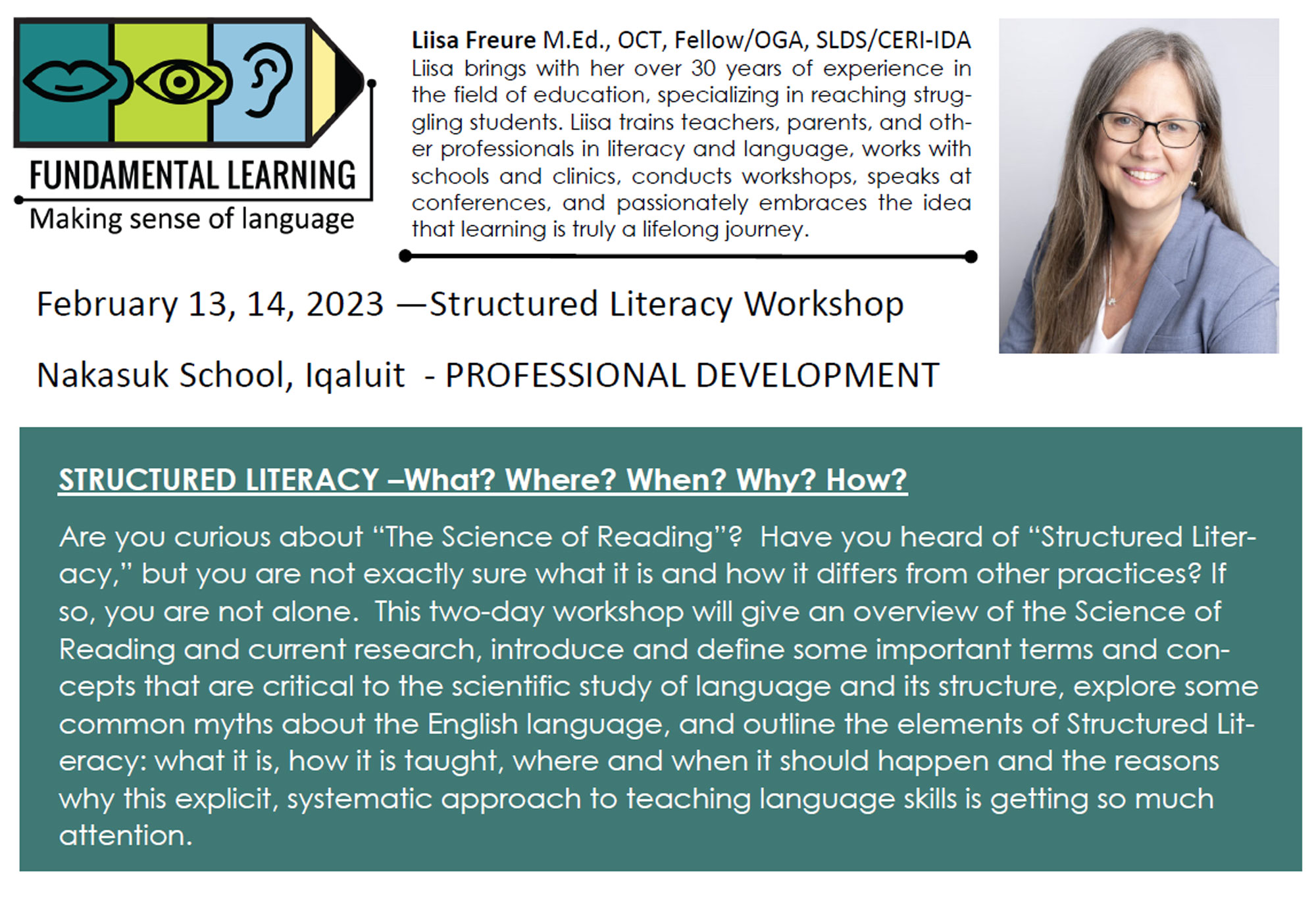 Structured Literacy Workshop - FUNDAMENTAL LEARNING